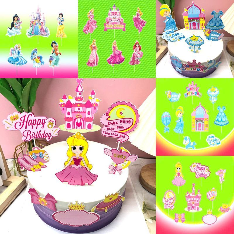 Hpbd Paper Plug-Up Princess Castle Cake Decoration, Topper Cake ...