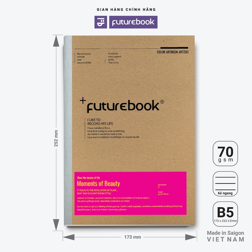 Futurebook B5 horizontal Line 120 / 80 pages (Including cover) 80GSM ...