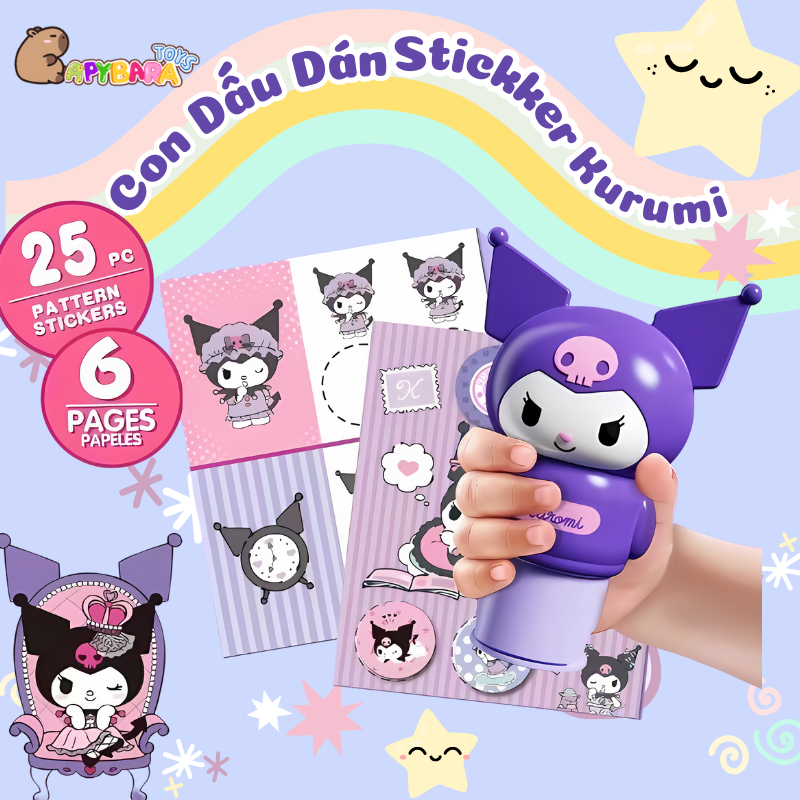 Kurumi Seal Toy Cute Stickers for Children, With 25 Stickers and ...