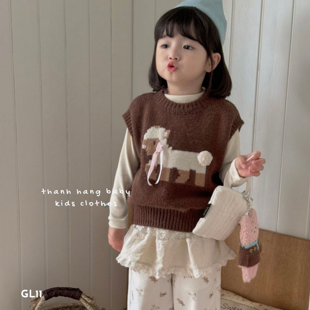 Thanh Hang Baby Girls' Gile, Warm Wool Gilet for Girls Sizes From 11kg ...