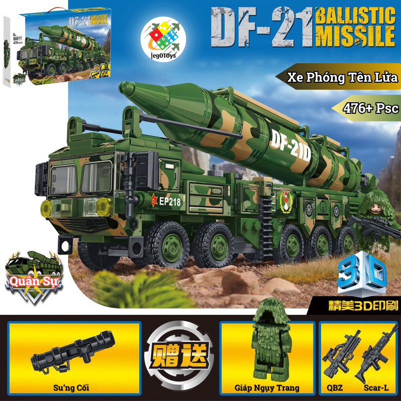 Lego Rocket Launcher 476+psc - World War II Military Vehicle Assembly ...