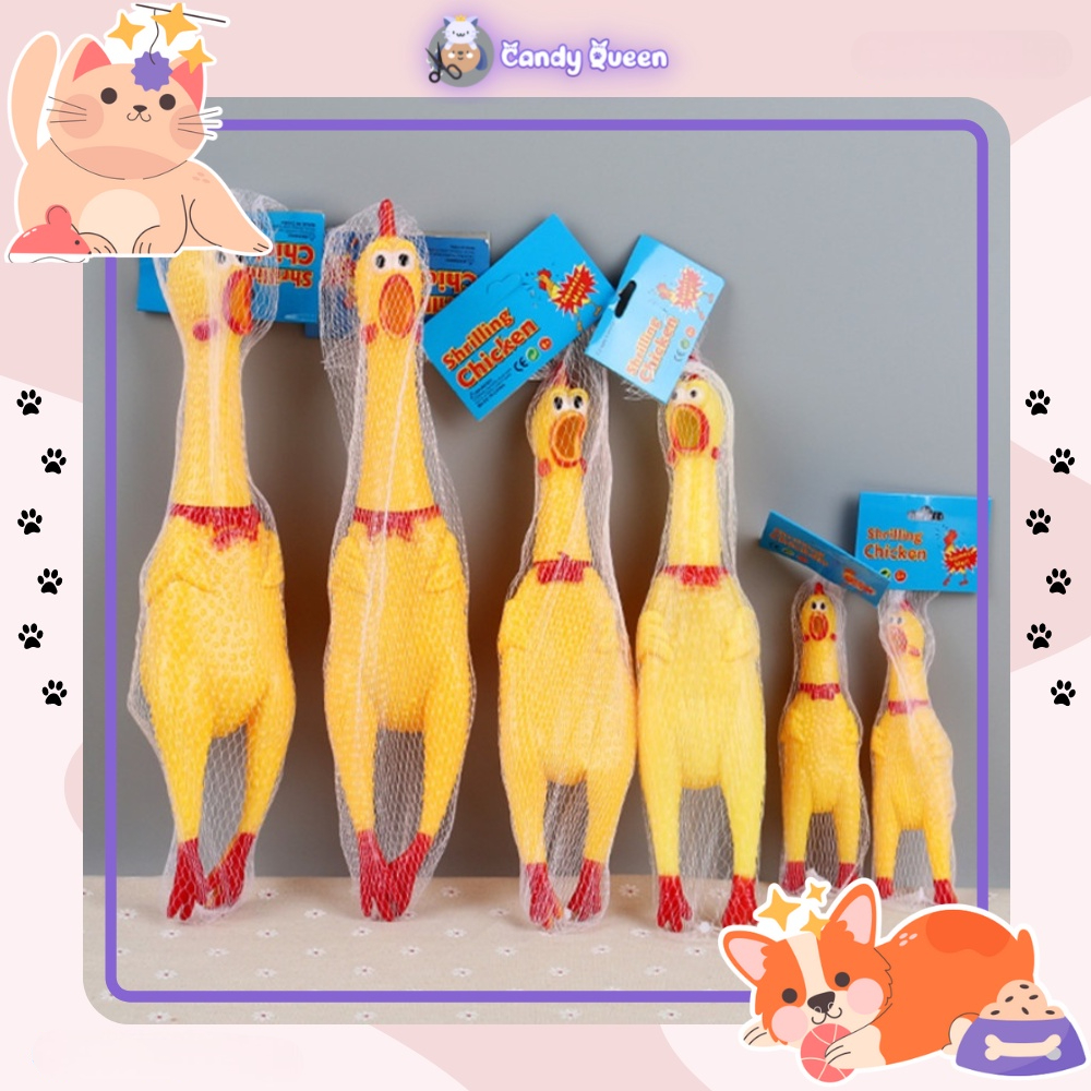Screaming Rubber Chicken for Dogs, Cats, Pets, Squeeze Fun Sounds (3 ...