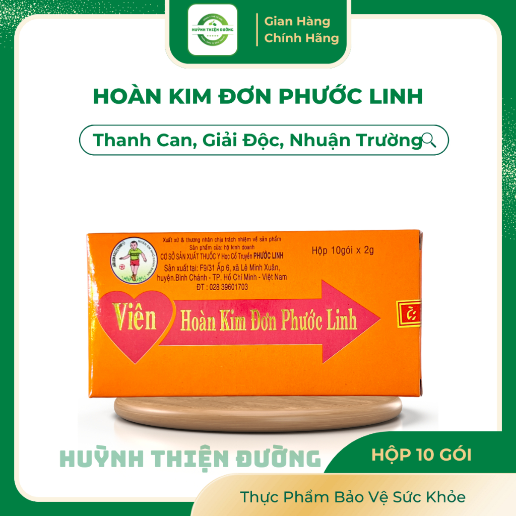 Hoan Kim Phuoc Linh Oral Tablet Supports Bar, Detoxification, Laxative (Box Of 10 Packs ...