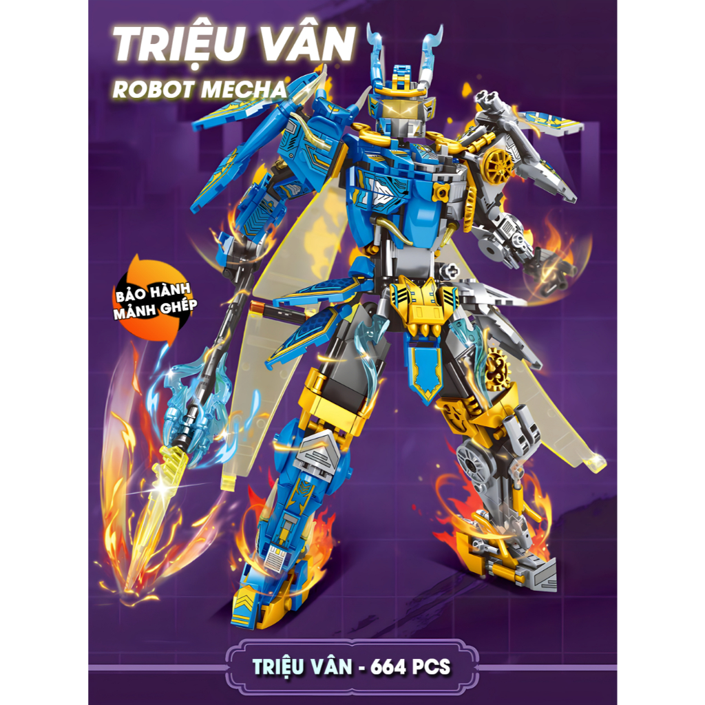 Assembled Robot Model Trieu Van 664 CT, Lego Mecha Toy Thai Quan Vu ...