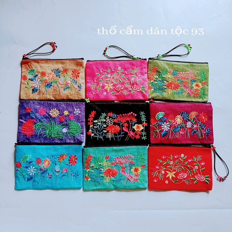 Jute fabric floral embroidered wallet size 13*20cm. Handmade wallets ...