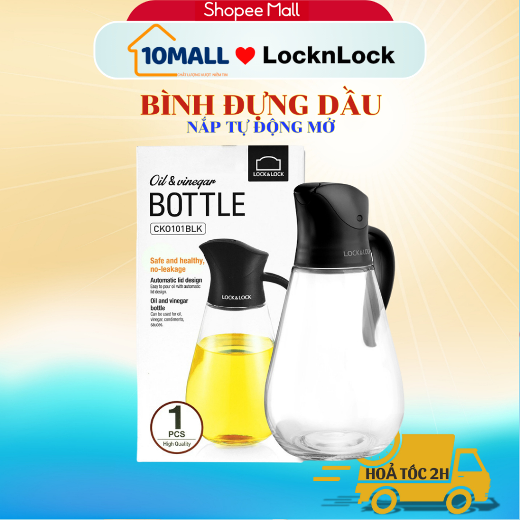 Oil tank with automatic opening lid LocknLock CKO101BLK - 550ml - Black ...