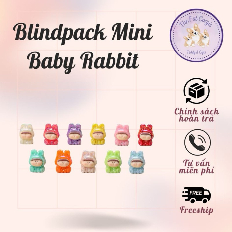 (1 Bag of 2) Blindpack super mini rabbit charm blind bag amlls hologram ...