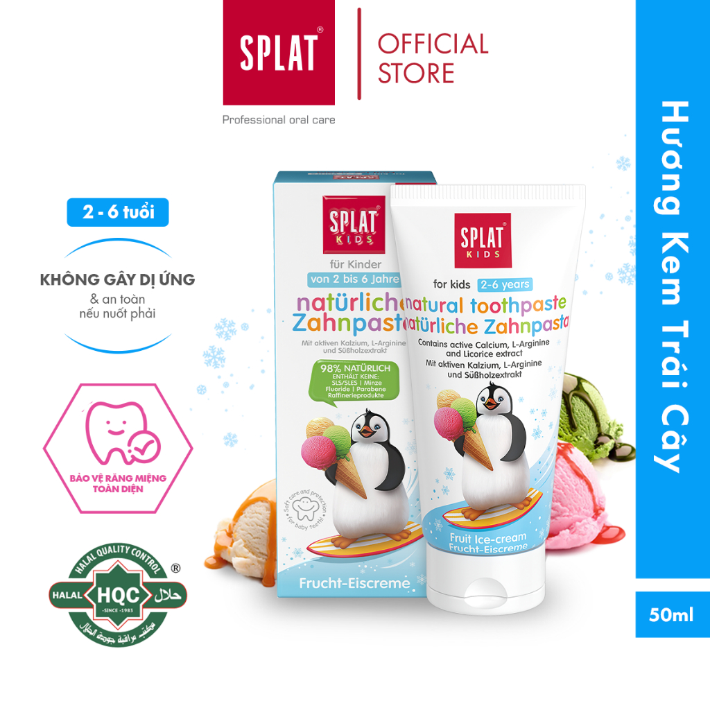 Splat Kids Toothpaste for Children 2-6 Years Old Fruit Cream Flavor ...