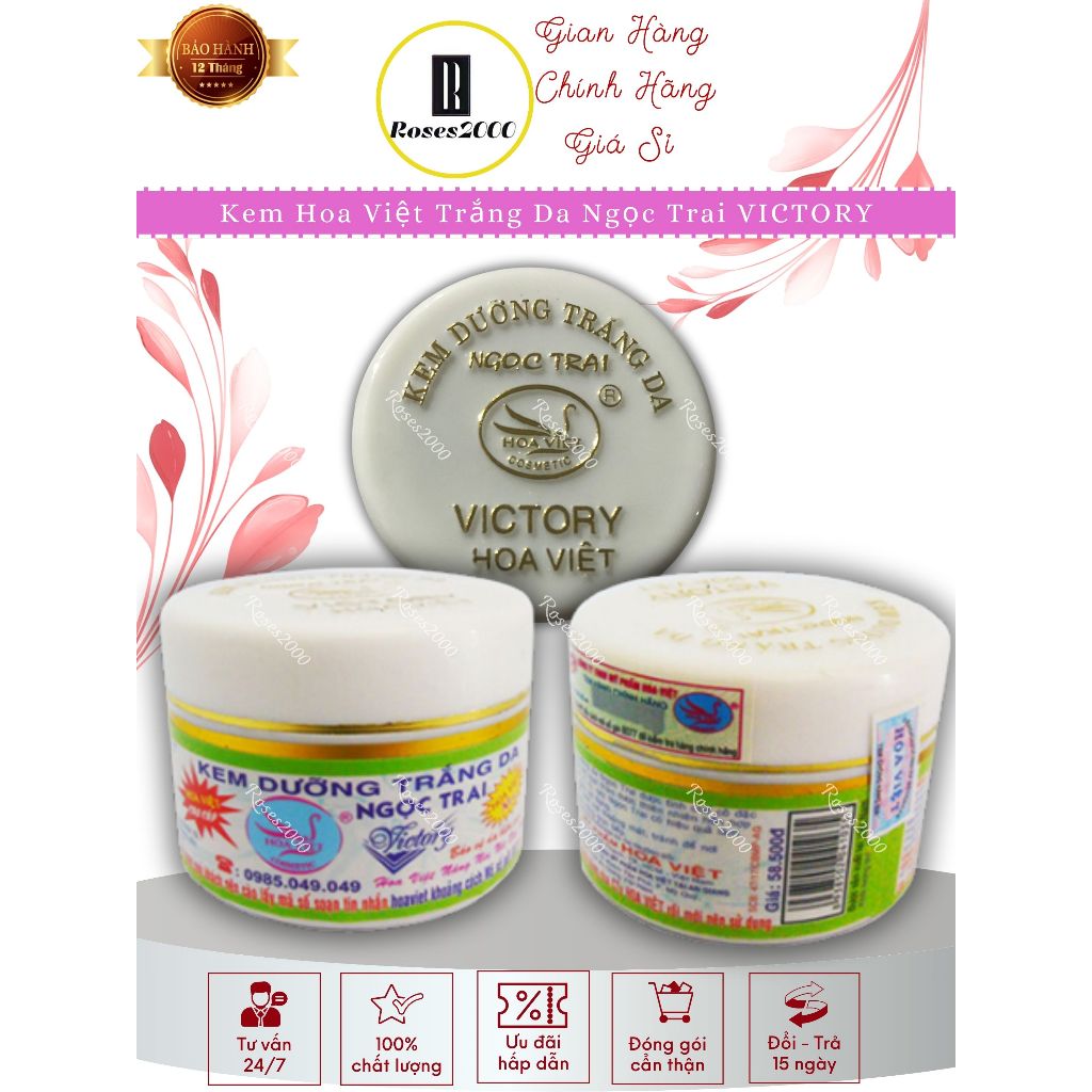 Victory Hoa Viet Pearl Skin Whitening Cream (Standard Product) | Shopee ...