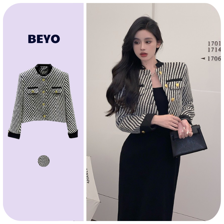 Beyo Tweed evening gown, women's plaid evening gown with shoulder pads ...