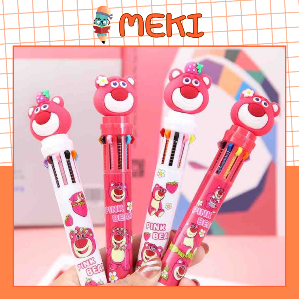 Cute Lotso Bear Pattern Multi-Color Ballpoint Pen, MEKI Marker | Shopee ...