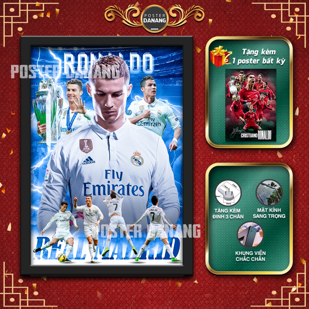 Ronaldo Real Madrid POSTER - FOOTBALL POSTER - RONALDO WALL PHOTO FRAME ...