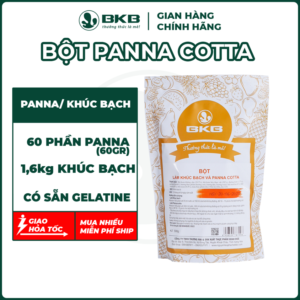 Panna Cotta and Khuc Bach powder without gelatin - 500gr package ...