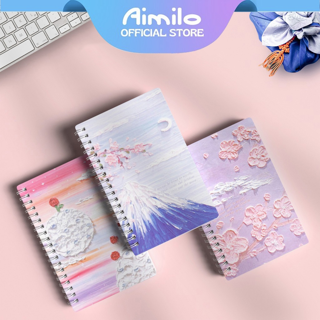 XO 【Aimilo】a5 Spring-loaded student notebook 120 pages with many cute ...