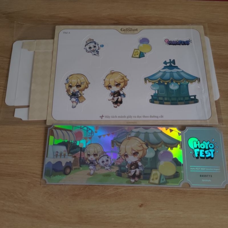 (Hoyofest) Ticket, Paper Standee, Genshin Impact mane - Hologram Ticket ...