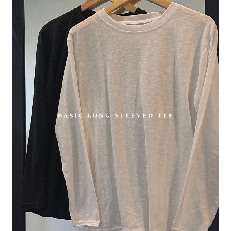 Basic LONG-SLEEVED TEE (2 Colors) | Shopee Malaysia