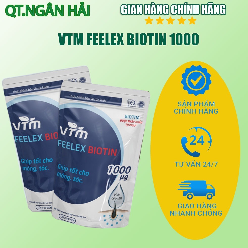 Vtm Feelex Biotin oral tablet prevents Hair Loss, Supports Hair Growth ...