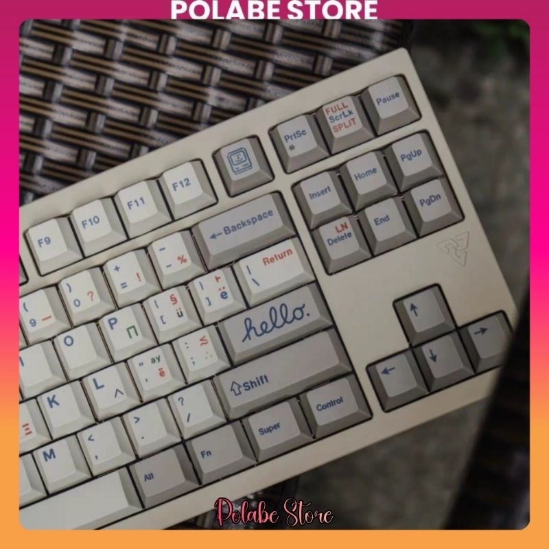 Keycap Retro Blue Greek Cherry Profile PBT dyesub mechanical keyboard ...