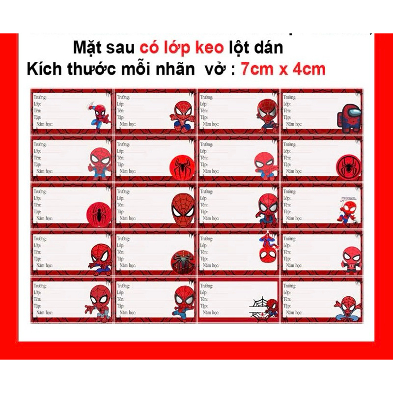 Spider-man Superhero Notebook Label With 180 Different Labels / spider ...