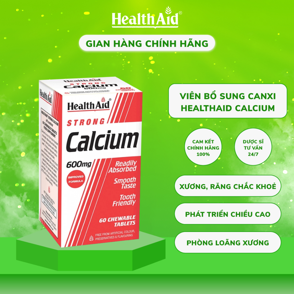 Healthaid Strong Calcium 600mg Calcium Supplement - Helps Increase ...
