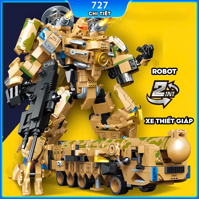 727 Detailed Military Vehicle Transformation robot Assembly Toy, Mech ...