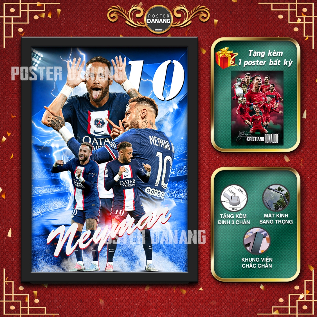 Neymar POSTER - FOOTBALL POSTER - Neymar WALL PHOTO FRAME - WALL PLAYER ...