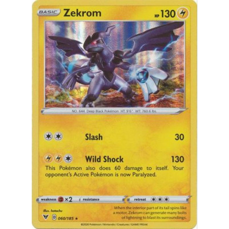 Pokemon TCG Zekrom Card - 060 / 185 - Holo Rare NM | Shopee Malaysia
