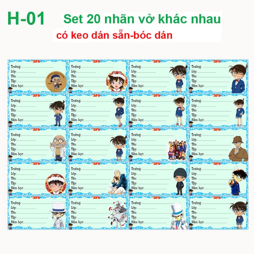 Conan notebook labels (1 set of 20 notebook labels) | Shopee Malaysia