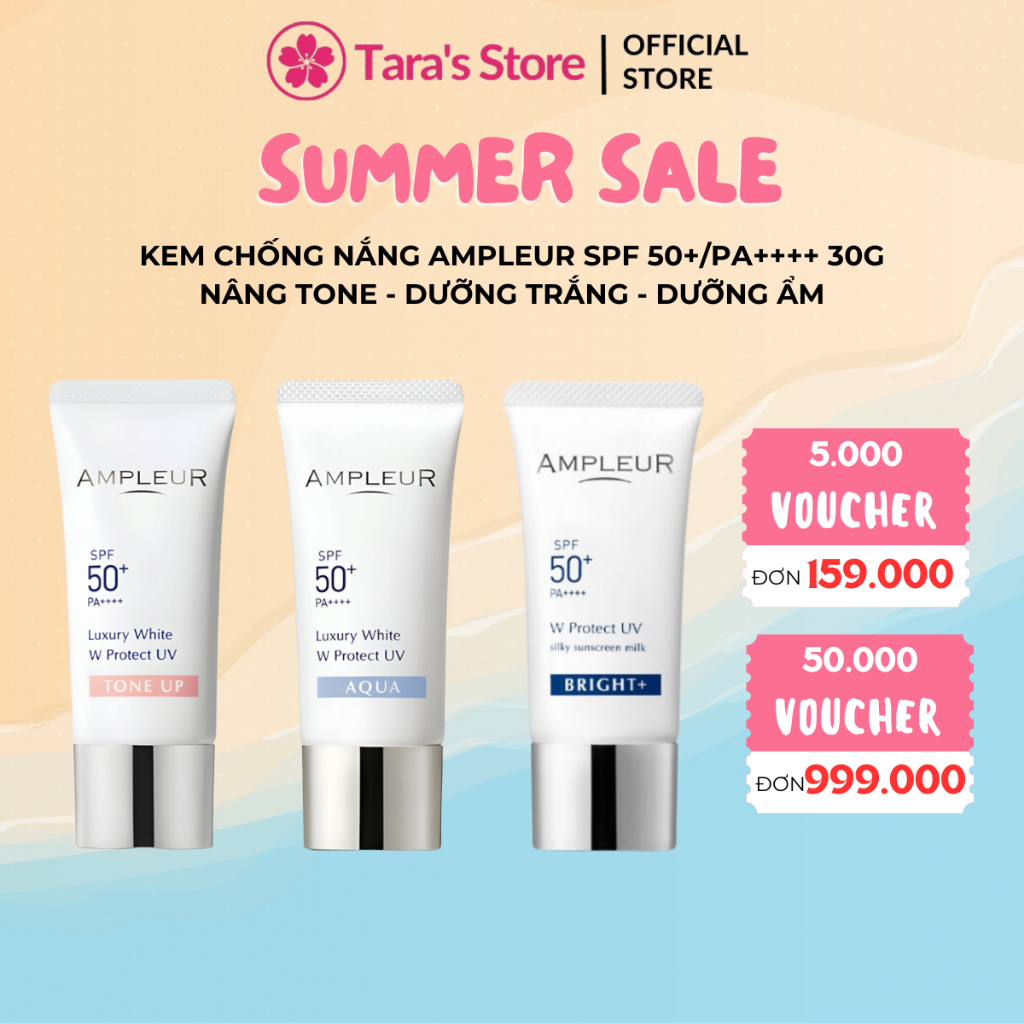 Ampleur Luxury White W Protect UV+ sunscreen protects skin, whitens and brightens skin SPF 50 ...
