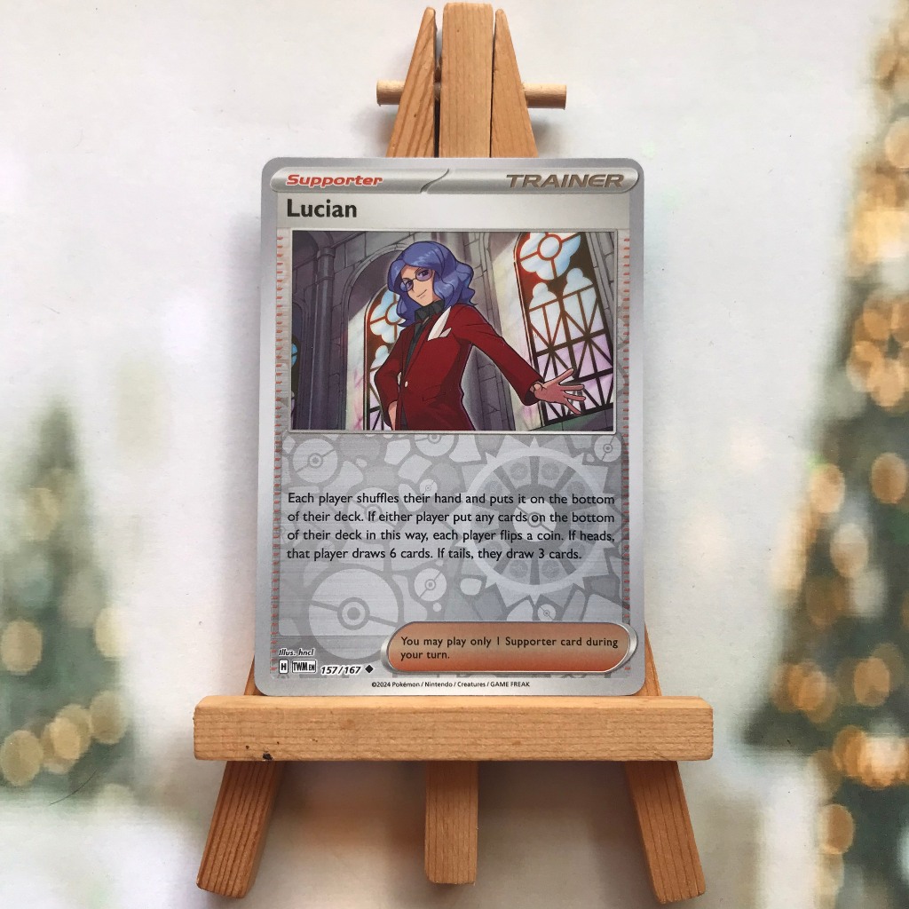 Pokemon Lucian 157/167 Picture Card - Scarlet&Violet Twilight Masquerade Uncommon Reverse Holo ...