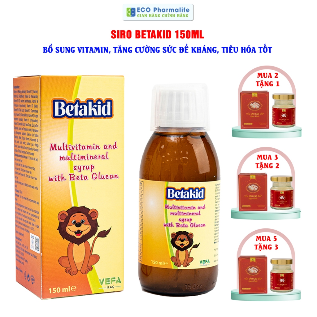Betakid Syrup 150ml - Supplementing Beta Glucan, Vitamins to help your ...