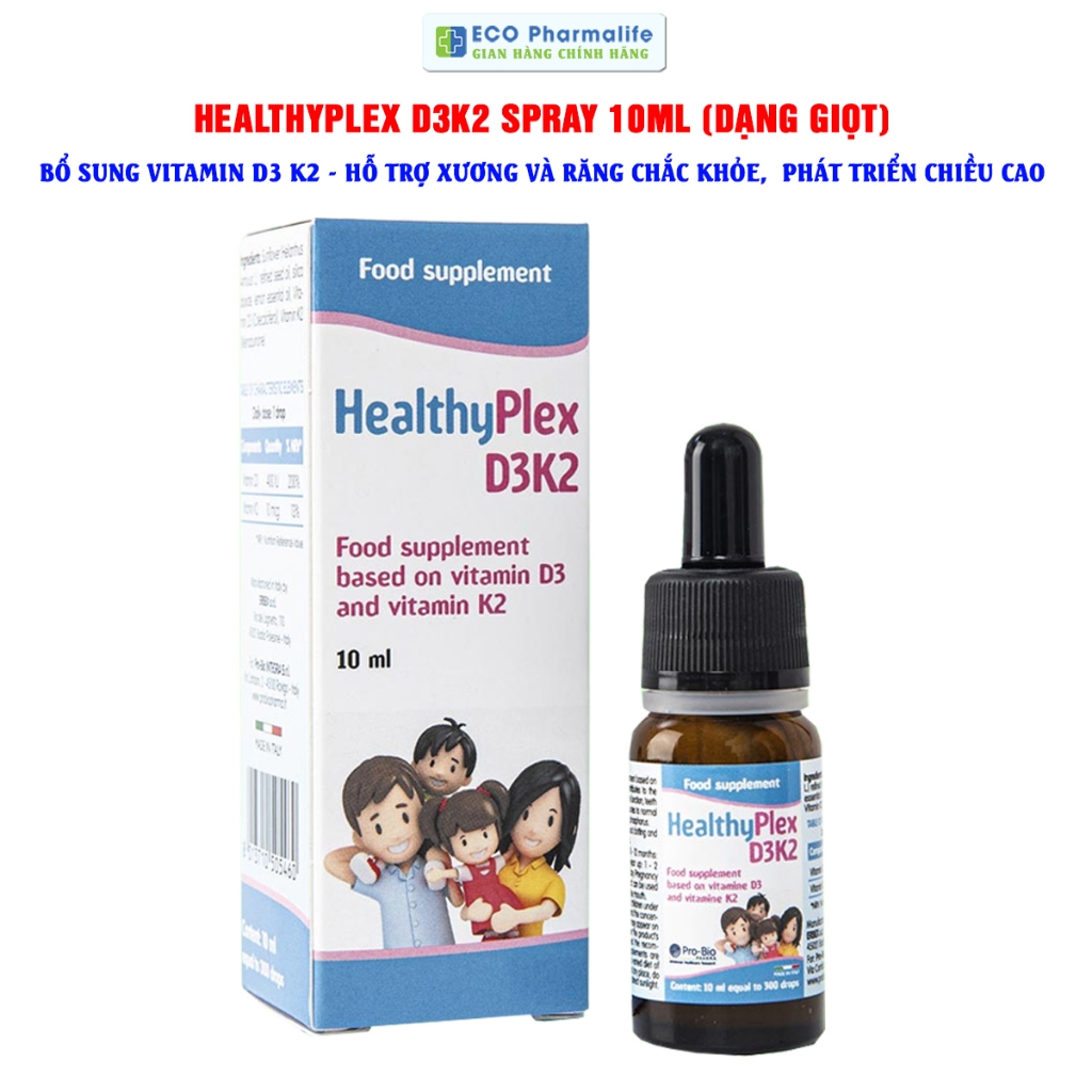 Pure Healthy Plex D3K2 Syrup 10ml supplements vitamin D3 K2 MK7 to ...