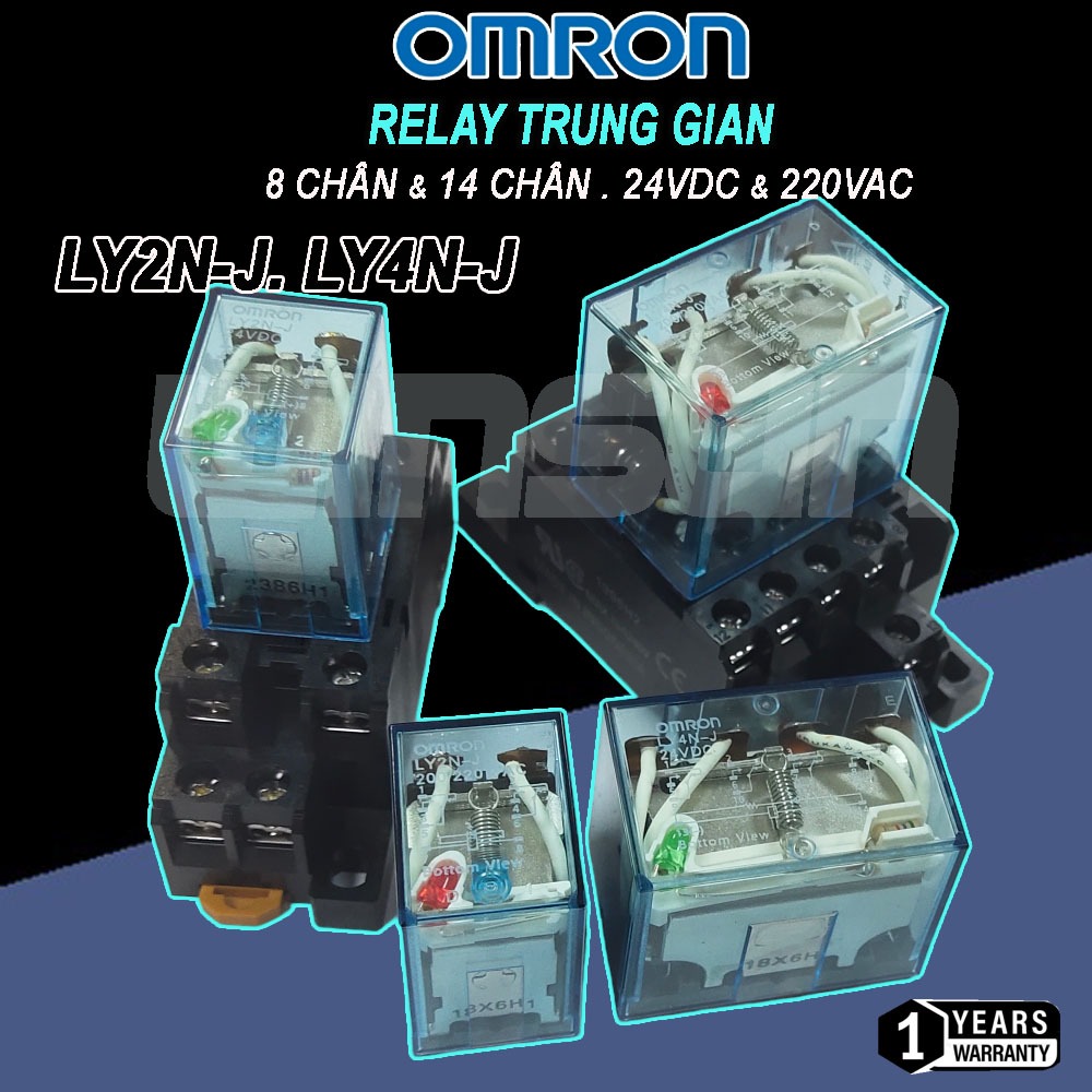 Genuine OMRON LY2N-J Intermediate Relay 8 Pins LY4N-J 14 Pins 24VDC 220VAC | Shopee Malaysia