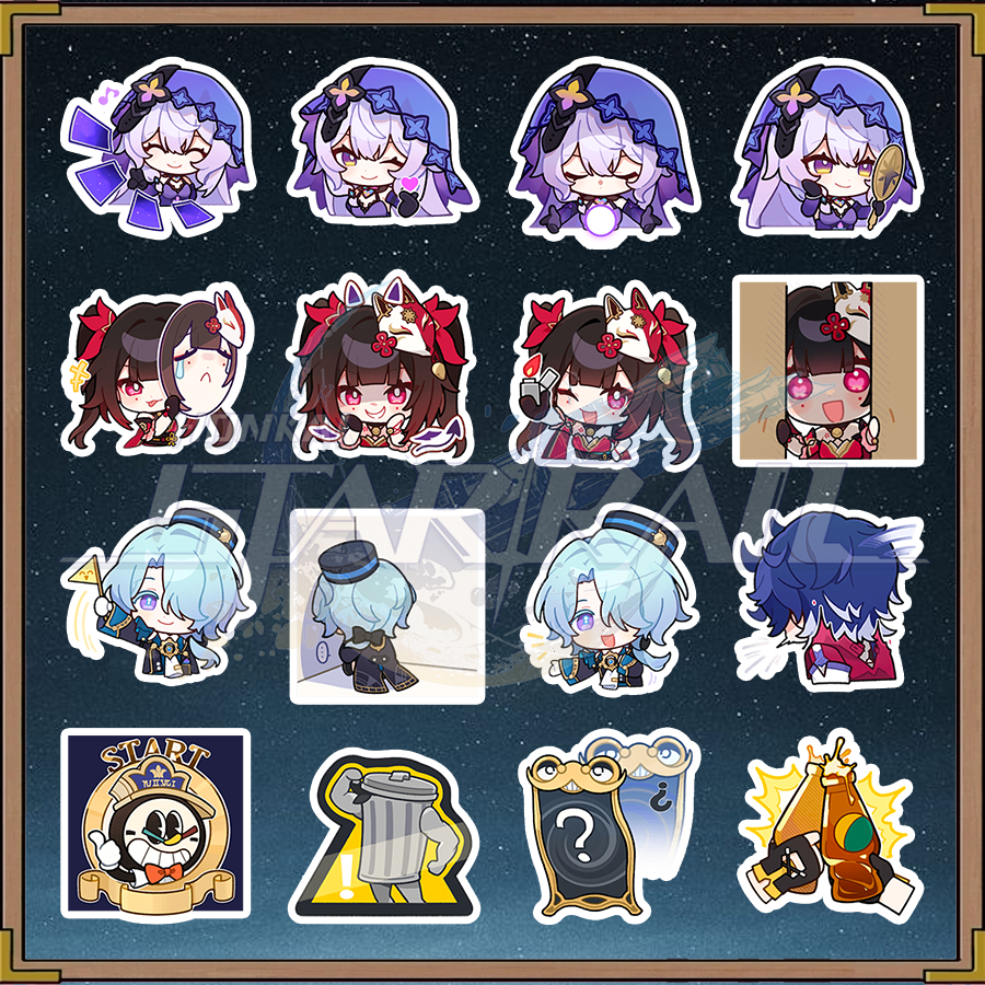 (Honkai Star Rail]Set Of 16 Stickers Black Swan Characters, Clockie ...