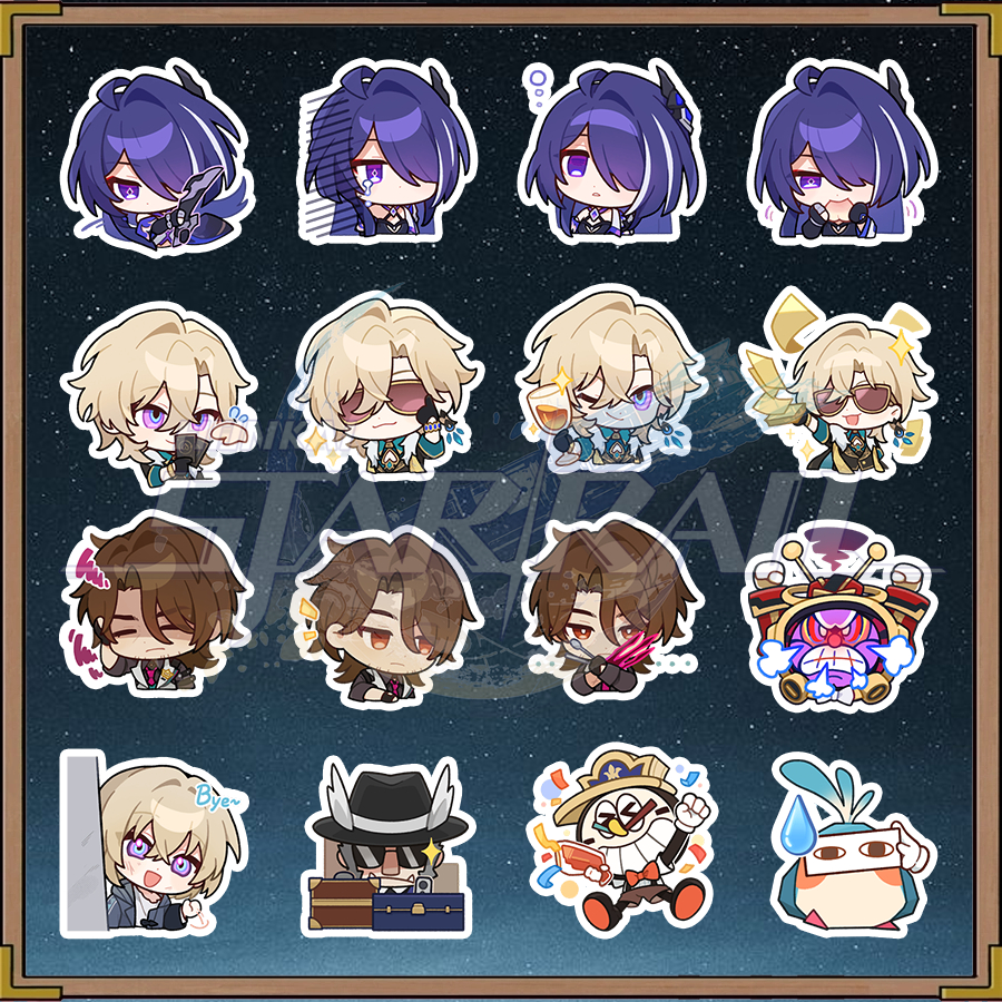 【Honkai Star Rail】Set of 16 character stickers Acheron, Aventurine ...