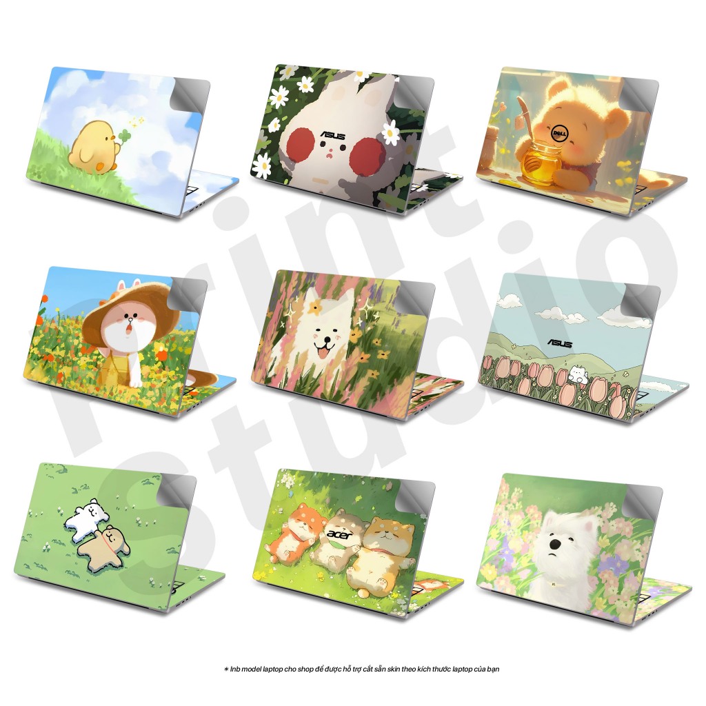 Laptop Skin 22 Animal Cute Patterns - Laptop Model Supports Pre-Cut ...