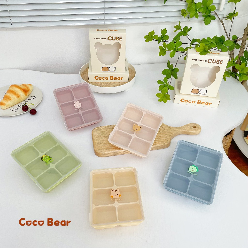 Cocobear silicone baby food freezer tray with 6 cells and 12 cells with ...