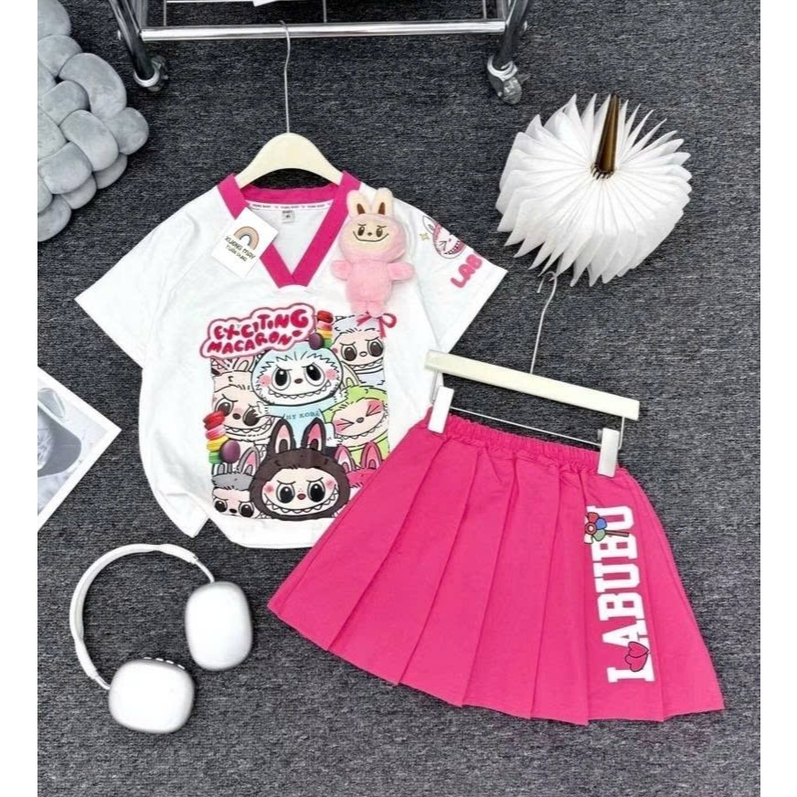 Set Baby Girl Dress Set Includes Shirt And Pleated Skirt - (Remember To ...