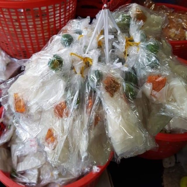 Salt-dried rice paper with garlic, 10 bags (with kumquat) (FREE BLIND ...