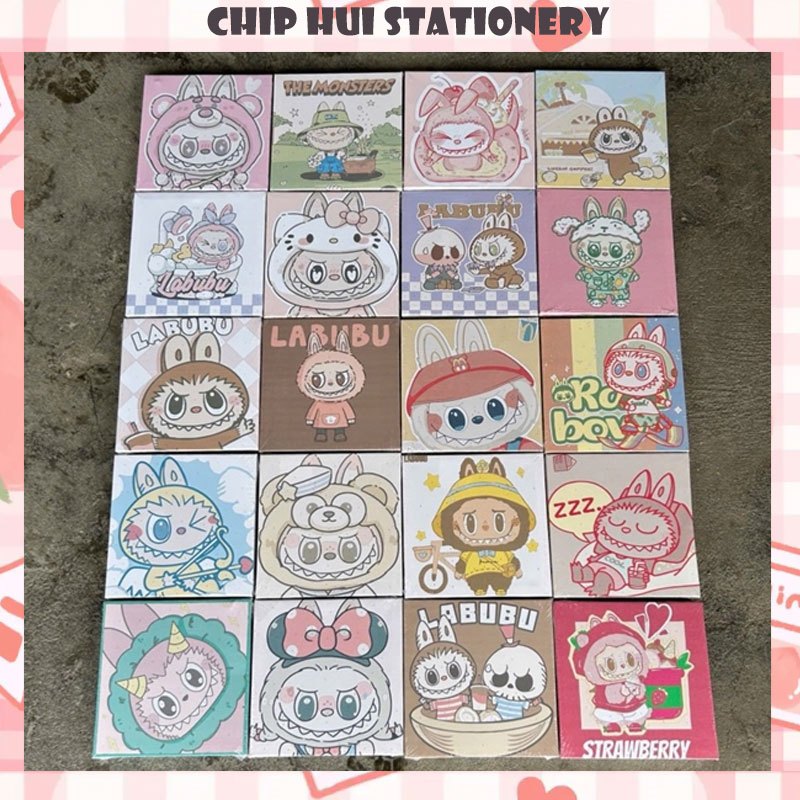 Labubu digital painting, Labubu digital coloring set with frame, color ...