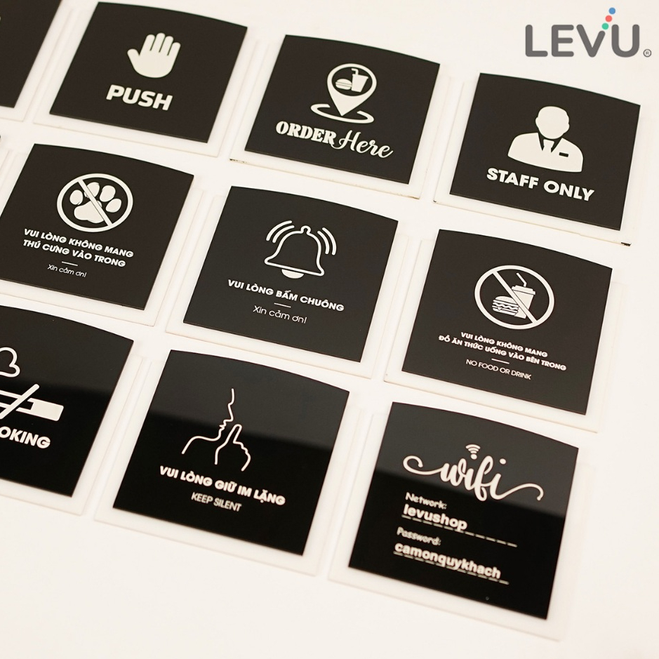 12 laser engraved LEVU mica sign models 12x12cm for shop decoration ...