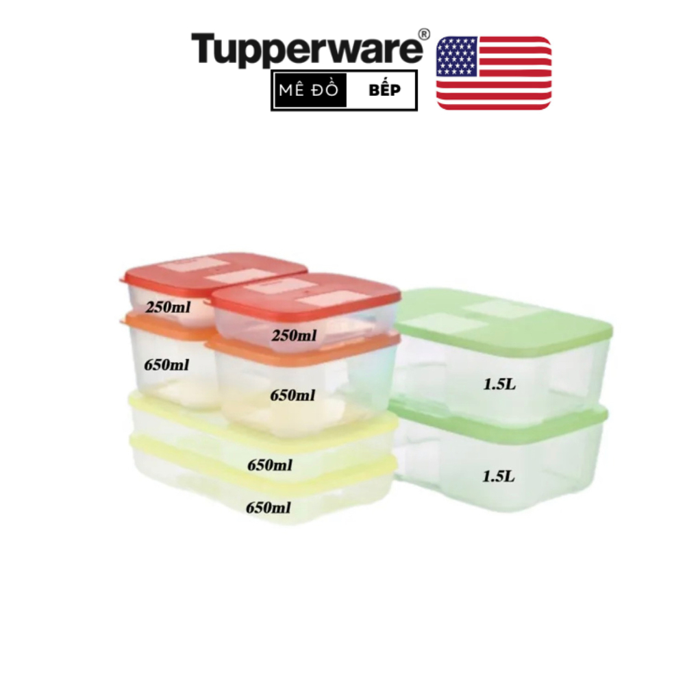 Tupperware Freezermate Colorful Set of 8 genuine boxes of safe virgin ...