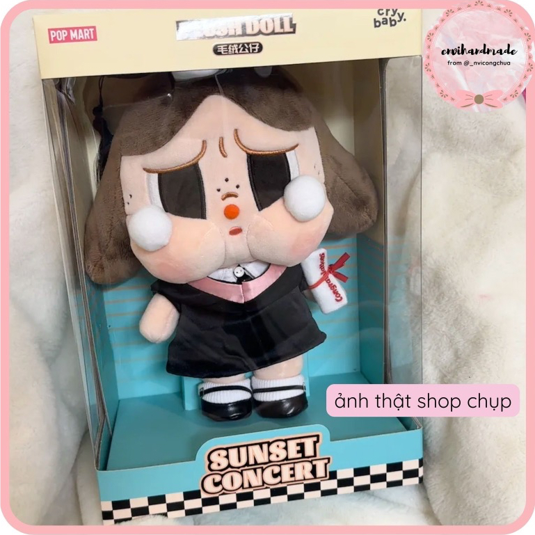 Popmart cry baby Sunset Concert Plush doll 30cm cry baby graduation ...