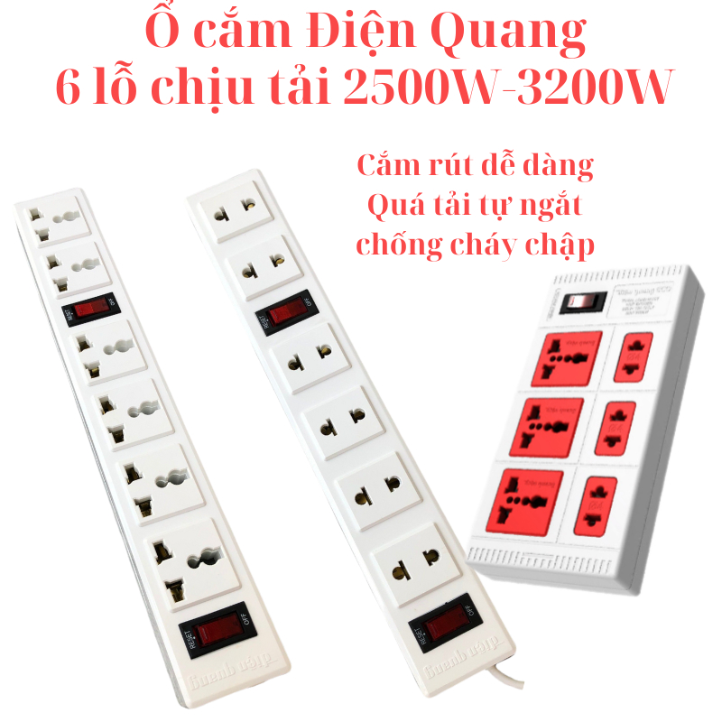 Multi-purpose 6-hole Power Socket, 6-outlet 3-pin load capacity 2500 ...