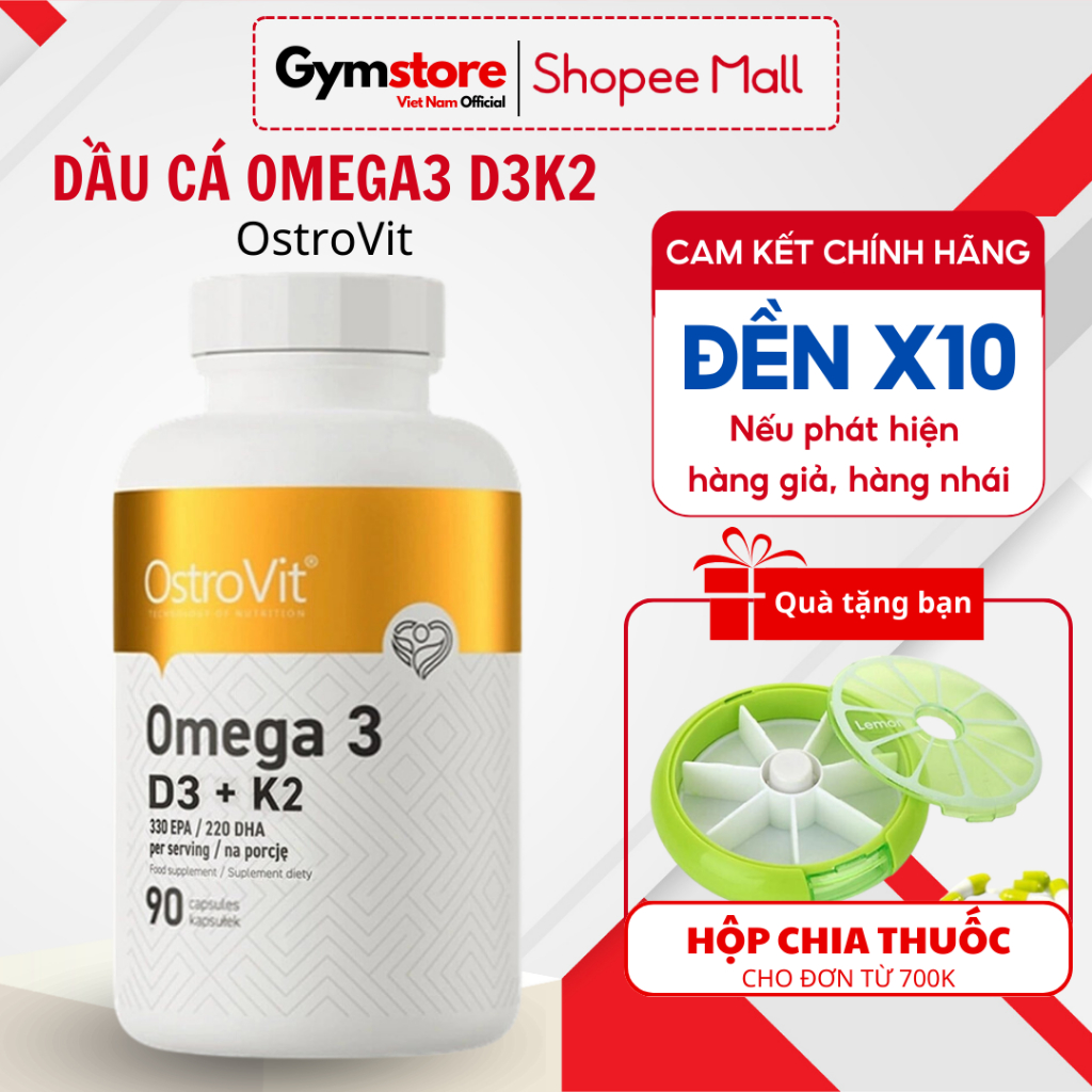 Ostrovit Omega 3 D3 K2 fish oil supports strong bones, improves muscle ...