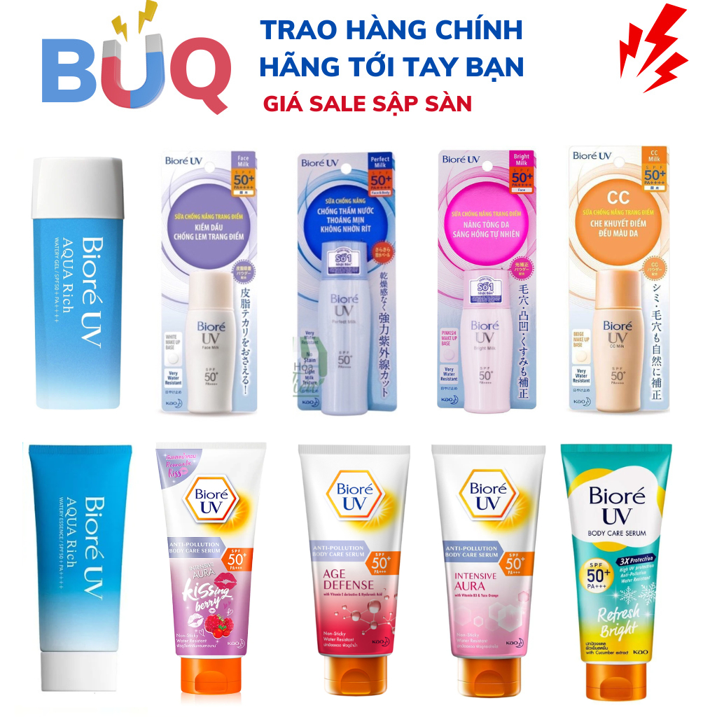Biore Face and Body Sunscreen Serum SPF50/PA+++ 150ml/50ml/30ml ...