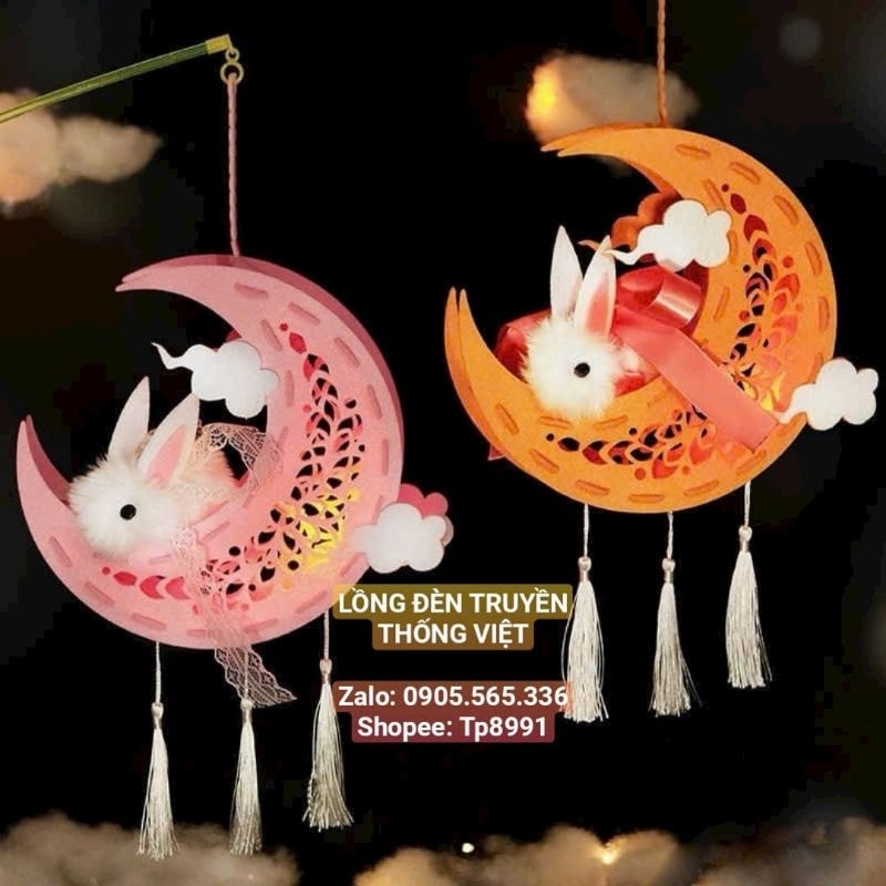 Diy Rabbit Sleeping Lantern On Moon Creative Hot Trend 2024 MsTHOTRANG ...