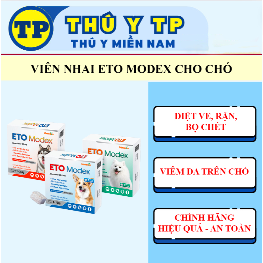 Eto MODEX chewable tablets for ticks, lice, fleas, dermatitis in dogs ...