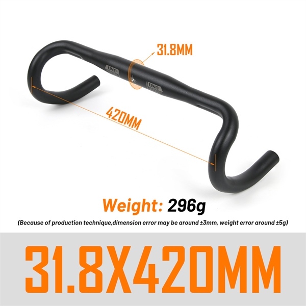 Uno HB CR12 Aluminum Curved Handlebars In Titanium Silver / Black For ...