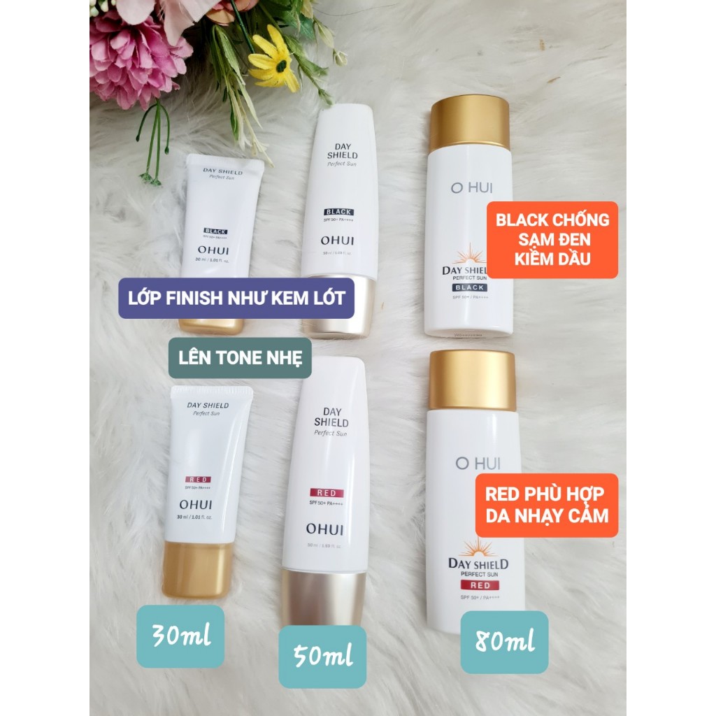 Ohui black sunscreen for oily skin, ohui red for sensitive and dry skin ...